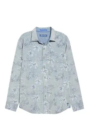 Tommy Bahama Coastline Cord Print Cotton Button-up Shirt - Dockside Blue