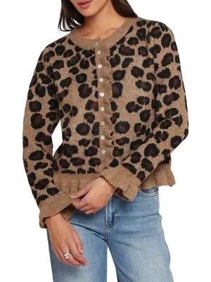 PETAL & PUP Asha Leopard Print Cardigan - Brown Leopard