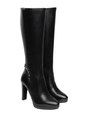 NEROGIARDINI Studded Platform Tall Boot - Black
