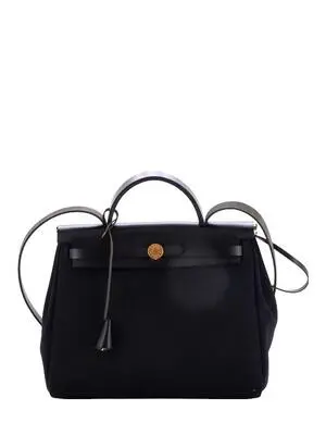 HERMÈS Herbag Zip Leather And Toile 31