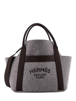 Hermès Sac De Pansage Groom Handbag Felt - Grey
