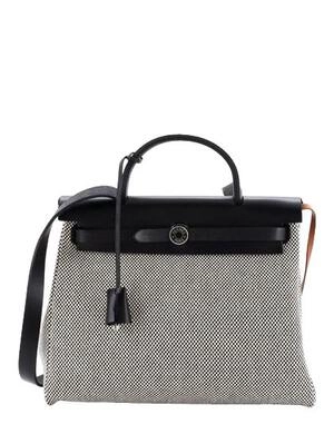 Hermès Herbag Zip Criss Viking Toile And Leather 31 - Black