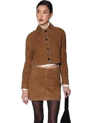 Walter Baker Suzette Suede Leather Jacket - Brown