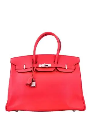 Hermès Birkin Handbag Pink Epsom With Palladium Hardware 35 Red