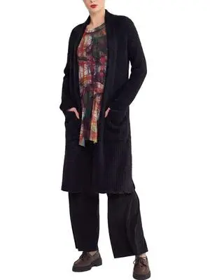 LUUKAA Lou Shaggy Knit Cardigan - Black