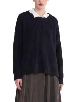 LUUKAA Juliette Shaggy Knit Sweater - Black