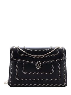 BVLGARI Serpenti Forever Shoulder Bag Embellished Leather Medium