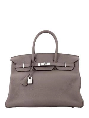 Hermès Birkin Handbag Clemence With Palladium Hardware 35 - Grey
