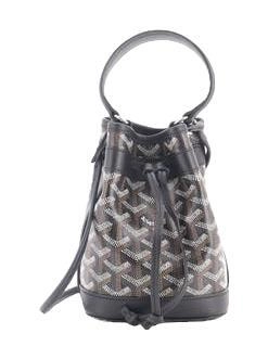 Goyard Petit Flot Bucket Bag Coated Canvas Mini - Black