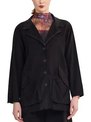 LUUKAA Pauline Buttoned Velvet Jacket Black