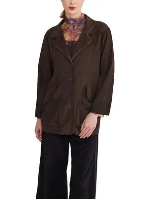 LUUKAA Pauline Buttoned Velvet Jacket - Brown