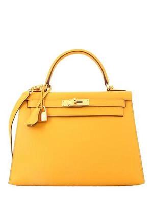 Hermès Kelly Handbag Epsom With Gold Hardware 28 - Yellow