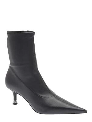 Alexander Wang Fei Pointed Toe Stretch Leather Ankle Boot - Black