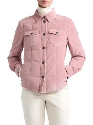 Moncler Nangy Corduroy Down Shirt Jacket - Rosette