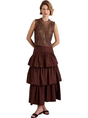 MARIE OLIVER Baylor Skirt - Chocolate