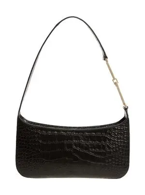TOM FORD Small Arc Croc Embossed Leather Shoulder Bag - Black
