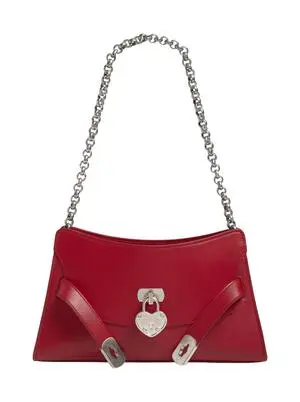 Alexander McQueen Mini Locke Leather Shoulder Bag - Powder