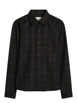 DANIEL SIMMONS Check Drape Shirt - Brown Check