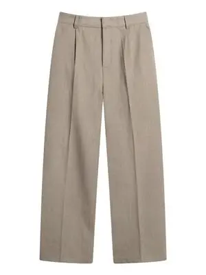DANIEL SIMMONS Essential Pleated Trousers - Pebble