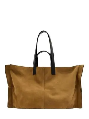 ALLSAINTS Lutece Reversible Suede Tote Bag Brown