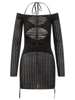 ANDREĀDAMO Mini Ribbed Suit Dress - Black