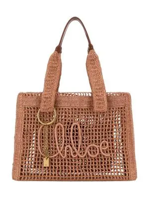 Chloé Antiqued Raffia East-west Summer Banana Shopping Handbag - Pink