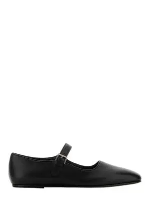 THE ROW Nappa Leather Ava Ballerinas - Black