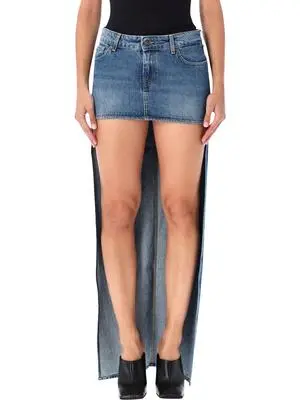 7 For All Mankind High-low Denim Mini Skirt - Blu