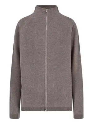 Our Legacy Our Legacy Mock Neck Zip-Front Wool Cardigan Brown