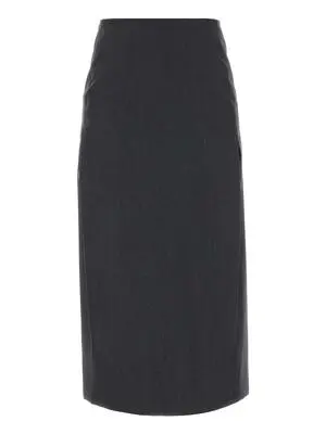 JIL SANDER Jil Sander Dark Grey Wool-Blend Mini Skirt With Mohair Texture
