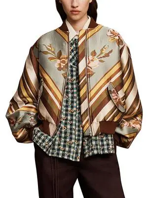 ALEMAIS La Rosa Jacquard Bomber Jacket - Multi