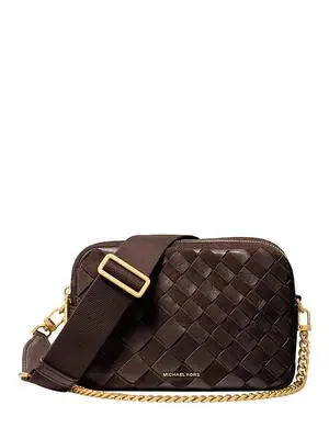 Michael Kors Bryant Medium Double Zip Chain Camera Bag - Chocolate