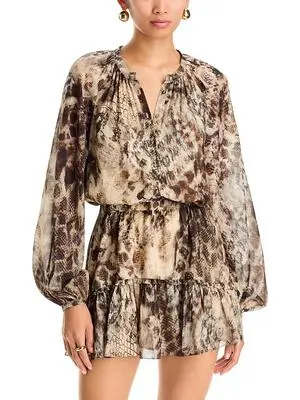 Ramy Brook Vivi A Line Dress - Bone Python