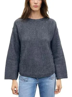 Gerard Darel Riva Boat Neck Pullover Sweater - Grey