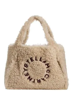 Stella McCartney Logo Faux Shearling Tote - Oat