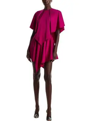 Stella McCartney Satin Cape Mini Dress - Dark Raspberry