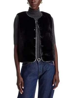 Echo Hillside Faux Fur Vest - Black