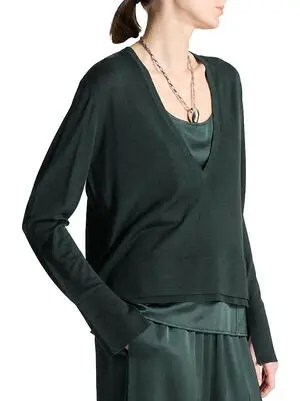SAINT ART Jade Wool V Neck Sweater