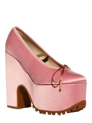 Moschino Silk Blend Bow Pumps - Pink