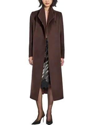 Sentaler Alpaca & Wool Funnel Collar Wrap Coat - Chocolate Brown
