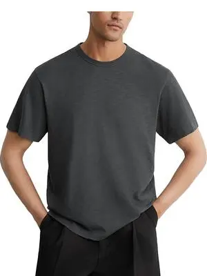 REISS Huxley Relaxed Slub Crewneck Tee - Navy