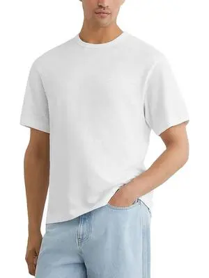 REISS Huxley Relaxed Slub Crewneck Tee - White