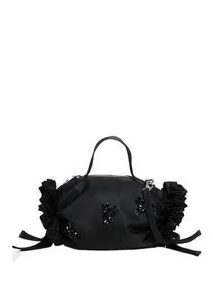Simone Rocha Mini Rosette Embellished Crossbody Bag - Black/jet