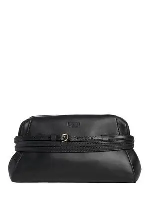 Moschino Tie Me Leather Clutch - Black