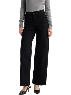 FRAME Le Slim Palazzo High Waist Wide Leg Jeans Black