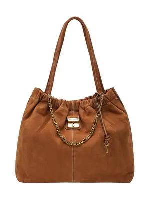 MARC JACOBS Copper The Cristina Tote Bag In Suede