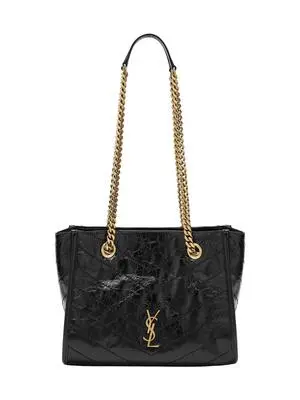 Saint Laurent Niki Small Leather Shopping Bag - Black