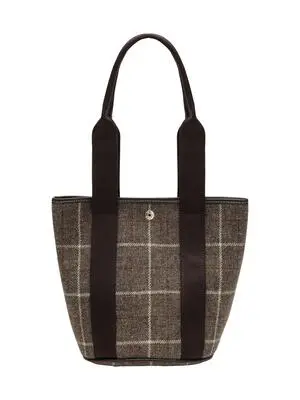 Rue De Verneuil Tartan Traversée Bucket Bag - Brown