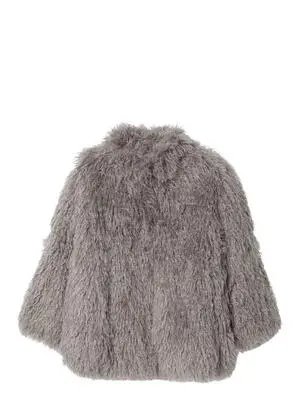 DOUUOD Taupe Grey Faux Fur-effect Coat