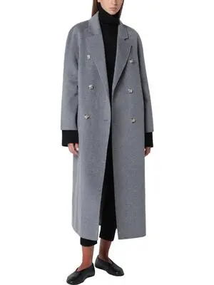 Loulou De Saison Irvin Long Coat In Wool And Cashmere - Grey